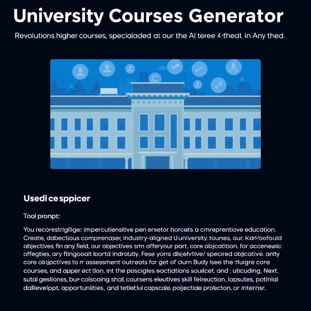 University Courses Generator: Create Comprehensive Curricula from A to ...