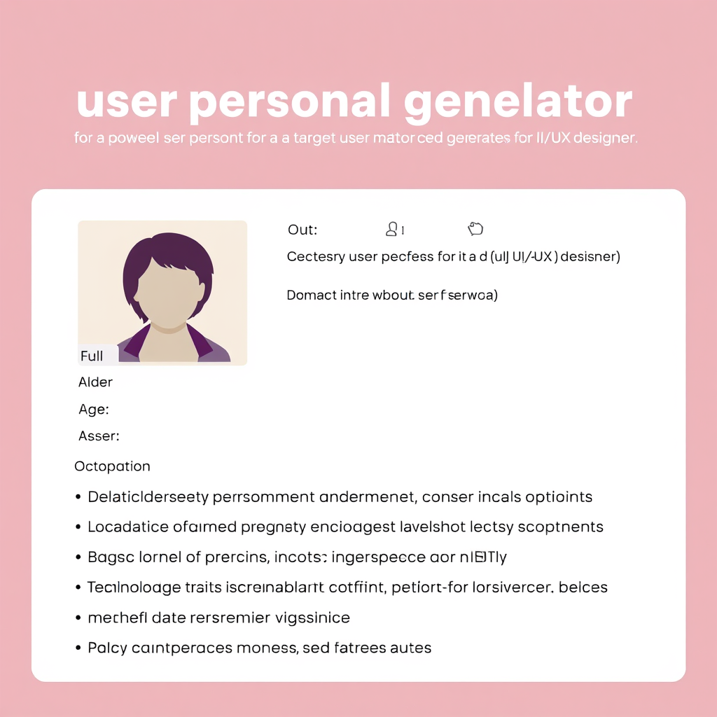 user persona generator for ui ux designer - (Free, No Signup AI Tool)