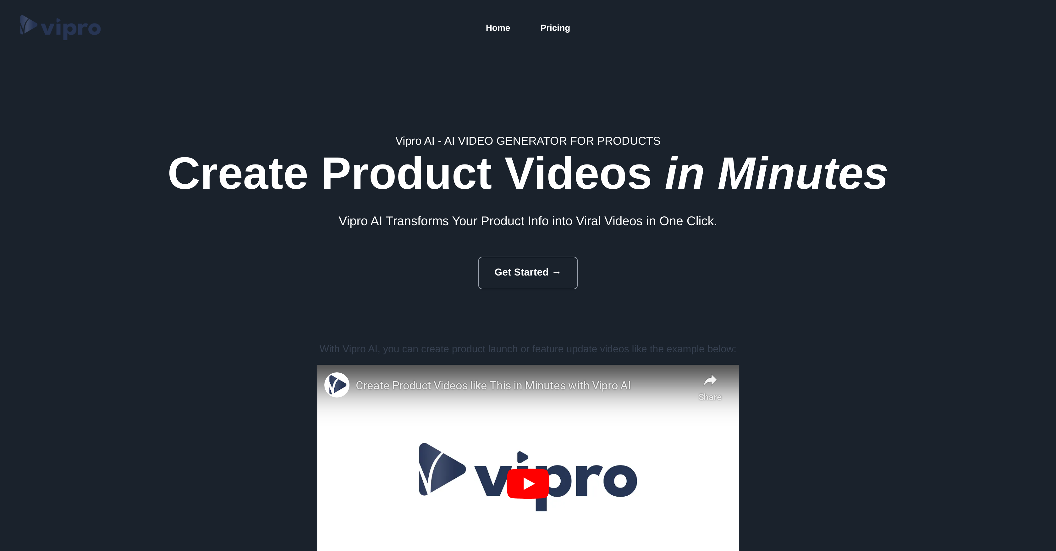 Vipro AI - AI Tool For Product videos