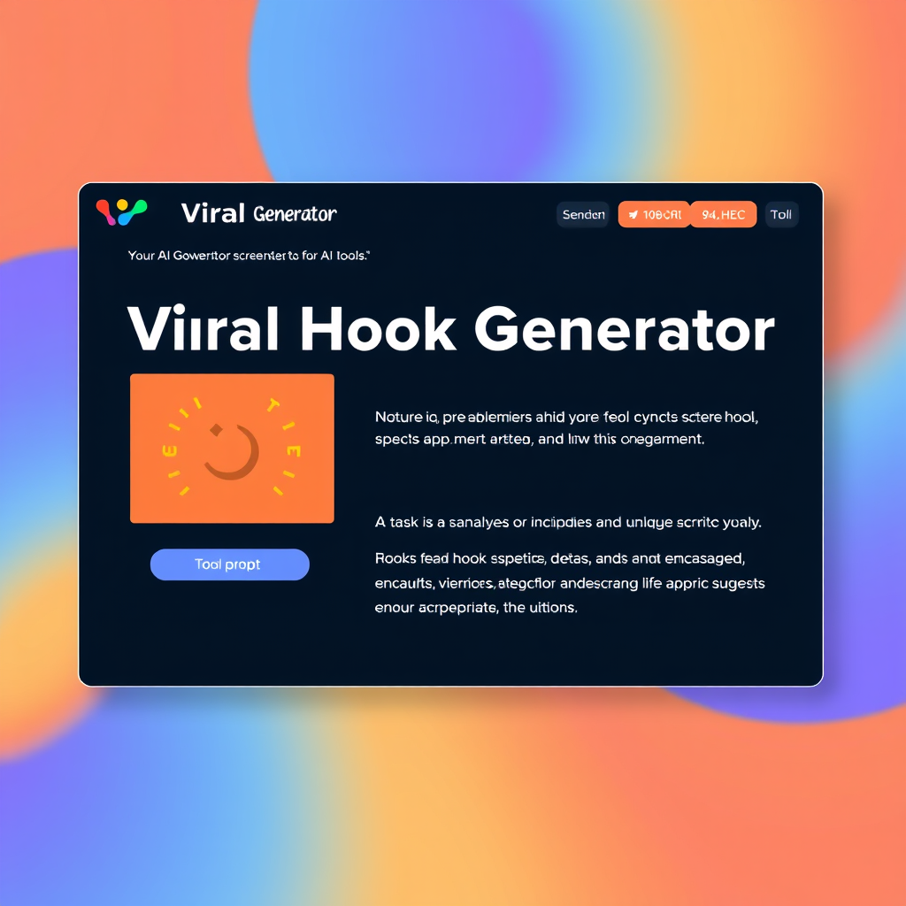 Viral hook Generator - (Free, No Signup AI Tool) Viral hook Generator - (Free, No Signup AI Tool)
