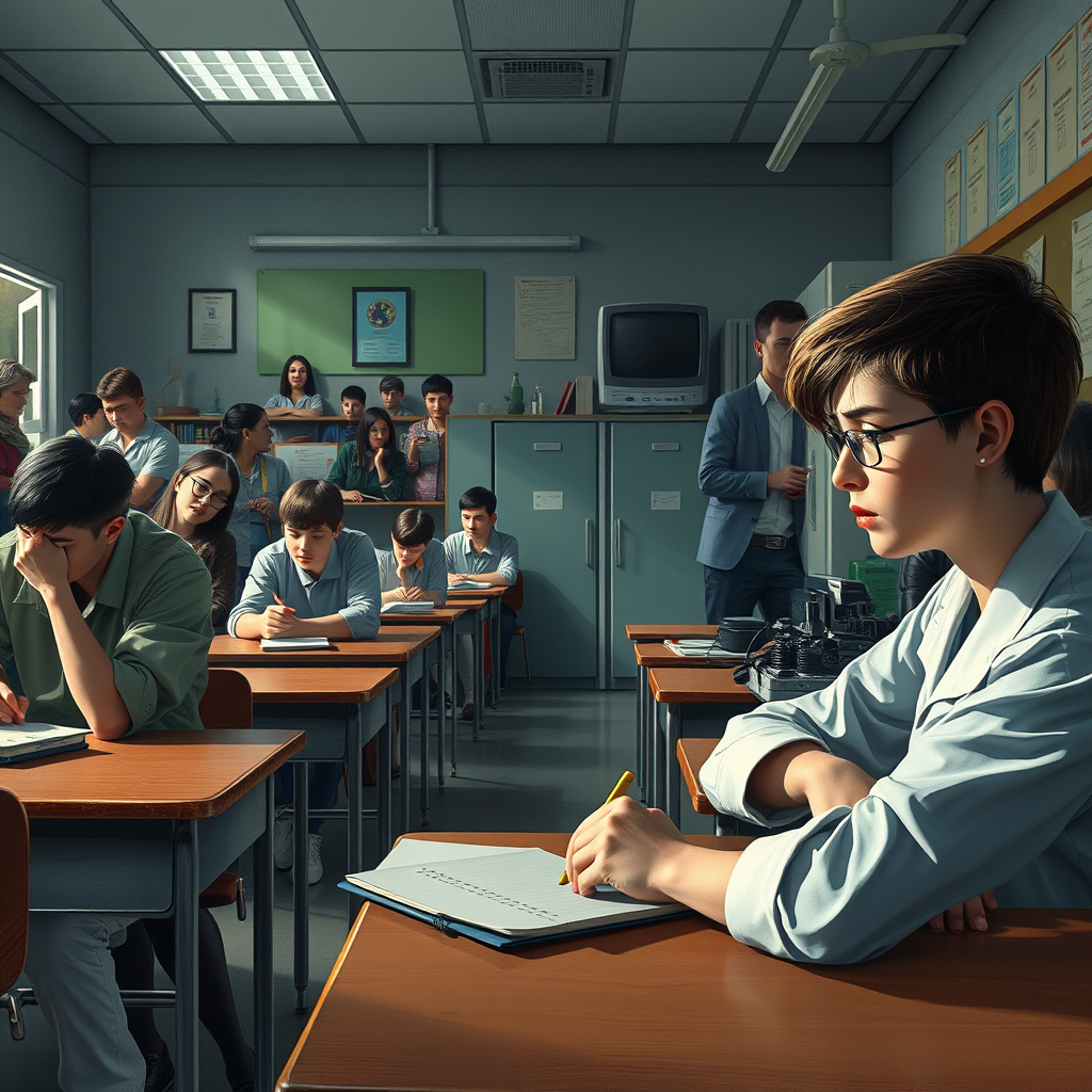 visuals of crowded classrooms, outdated labs, and stressed students ...