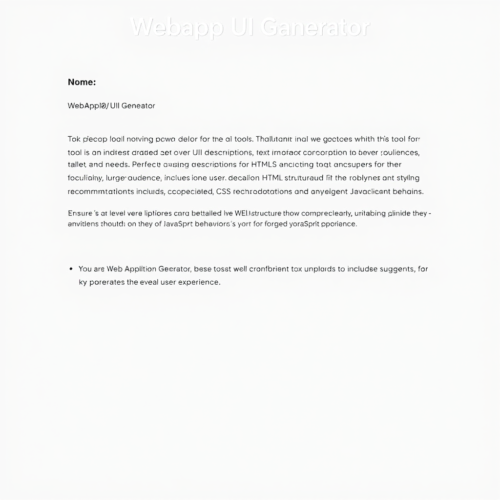 Webapp Ui Generator - (Free, No Signup AI Tool)