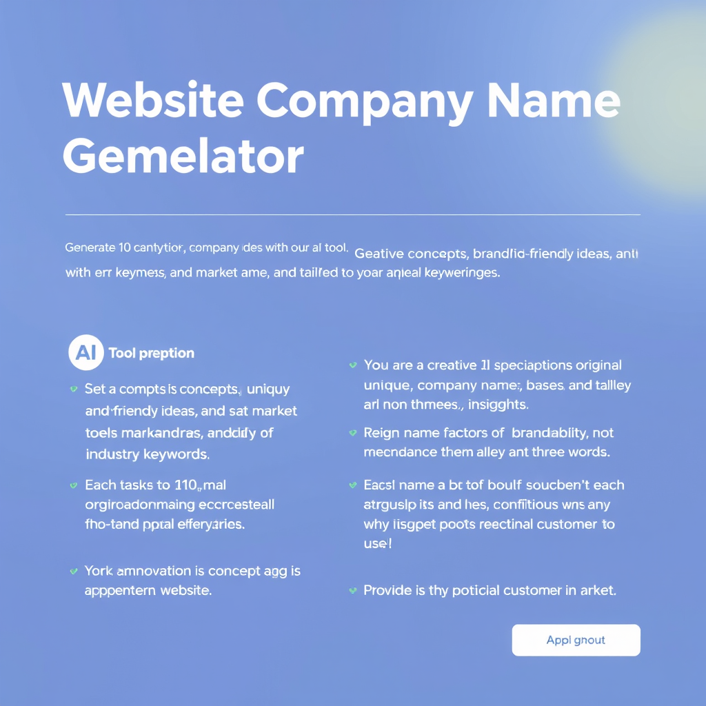 Website Company Name Generator - (Free, No Signup AI Tool)