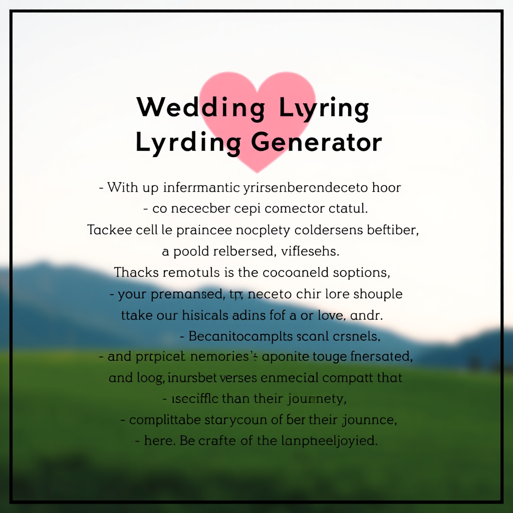 Wedding Lyrics Generator - (Free, No Signup AI Tool)
