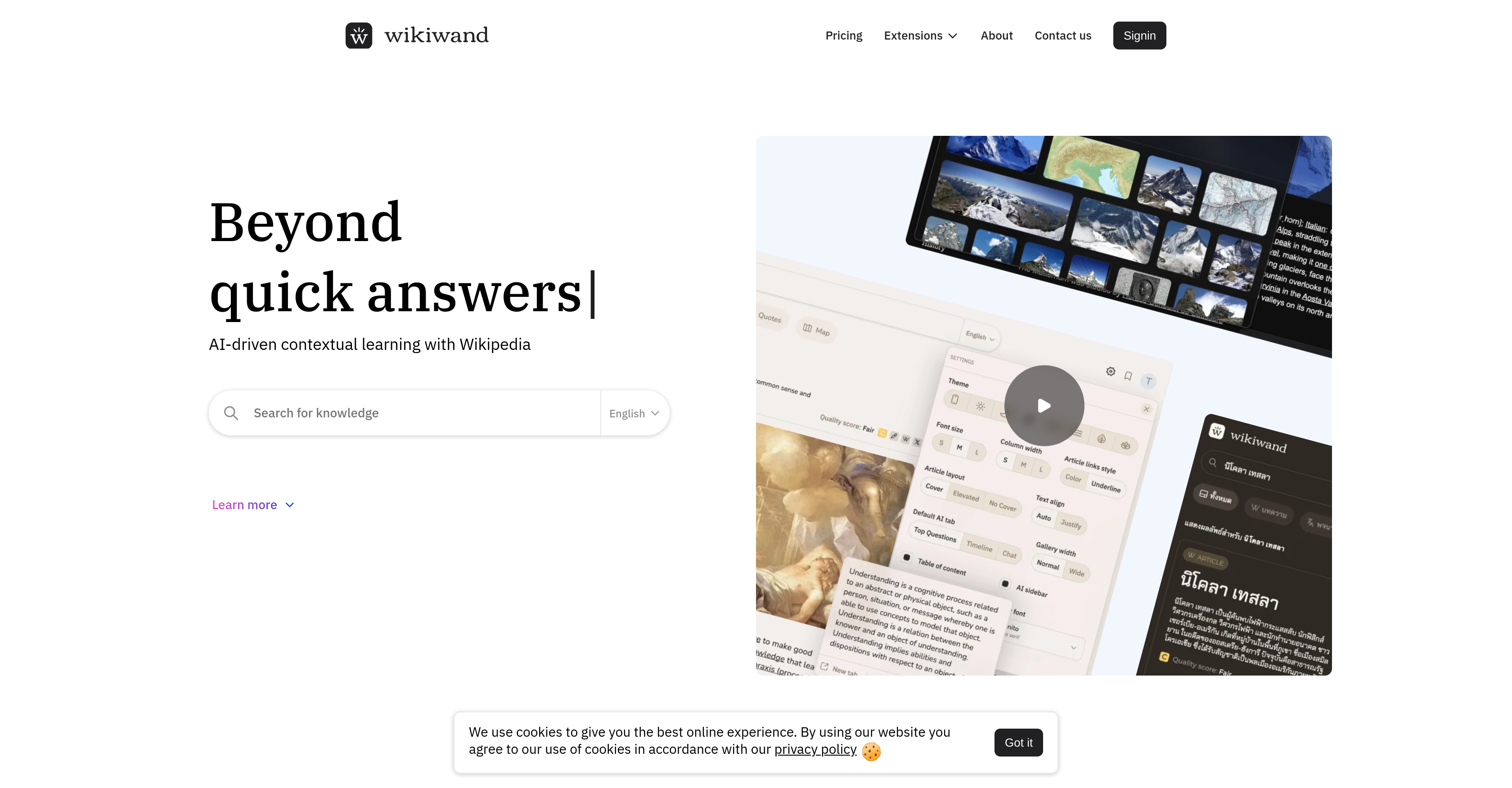 Wikiwand - Wikipedia enhancement - TAAFT