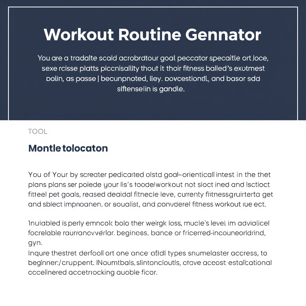 Workout Routine Generator - (Free, No Signup AI Tool)