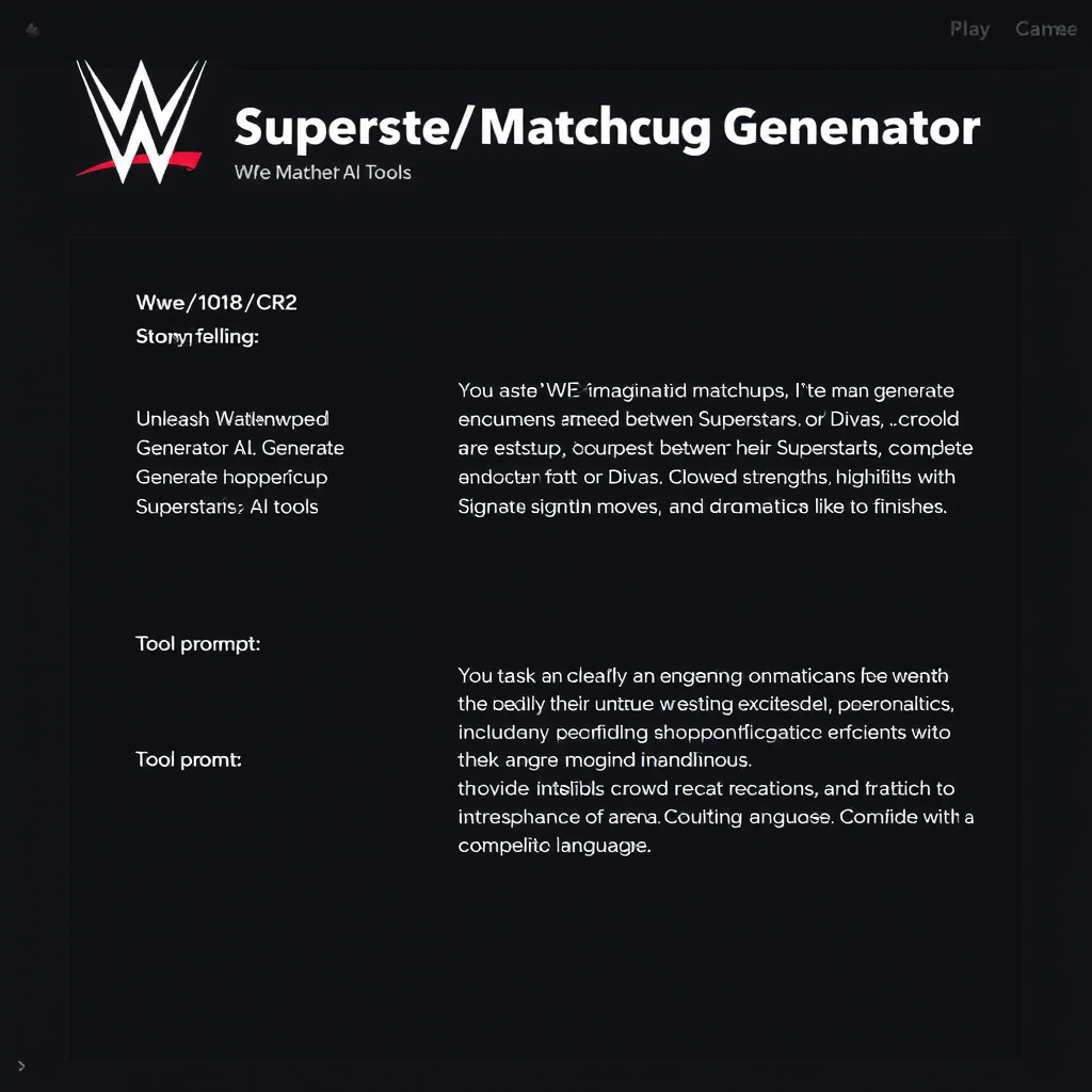 WWE Superstar/Diva Matchup Generator - (Free, No Signup AI Tool)