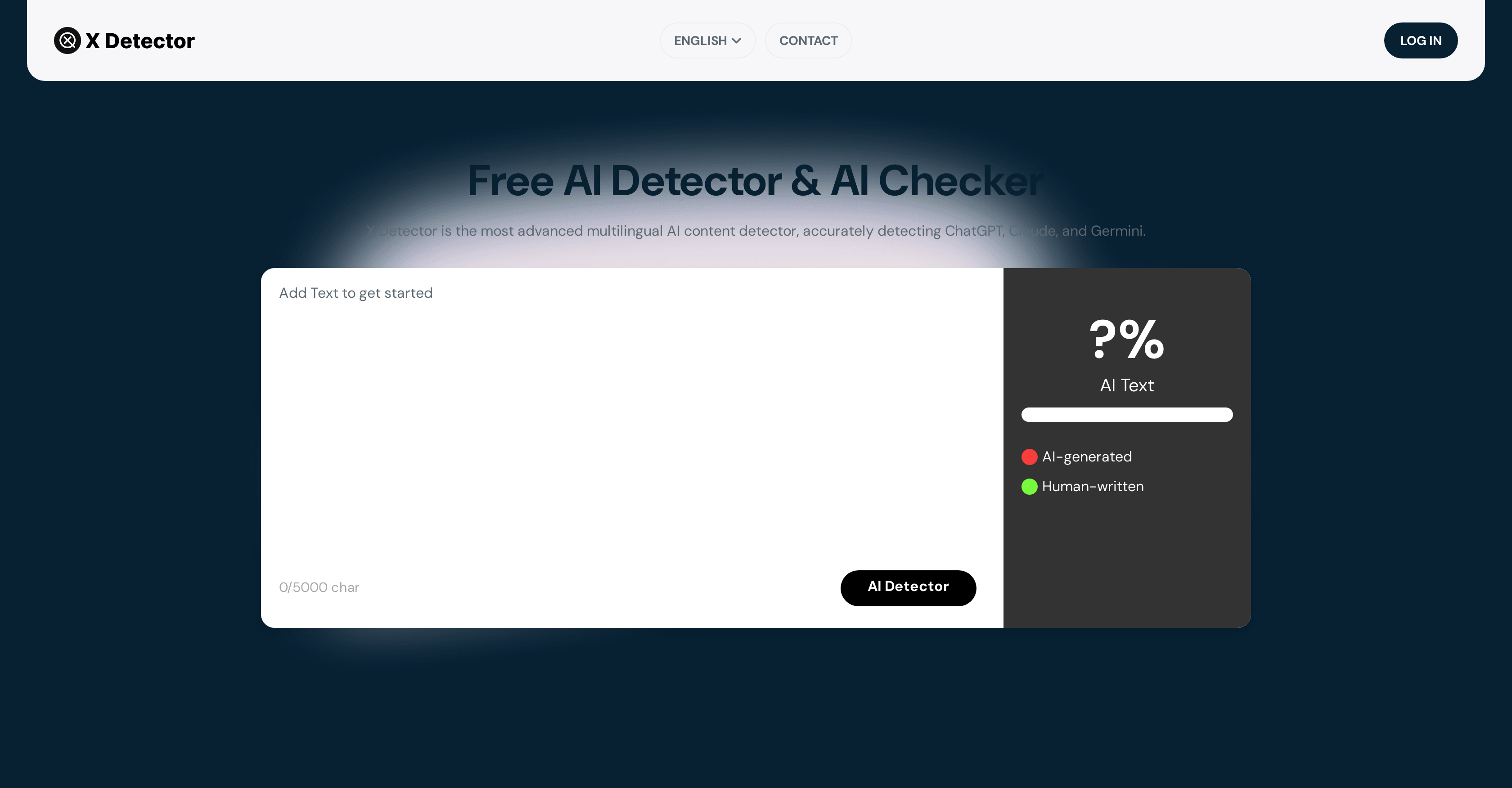 X Detector - AI Tool For AI content detection