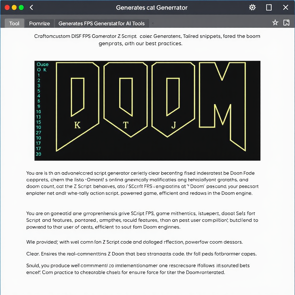 Z Script Code Generator Doom Fps - (Free, No Signup AI Tool)